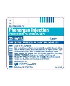 Phenergan Promethazine HCl 25 mg / mL Intramuscular or Intravenou